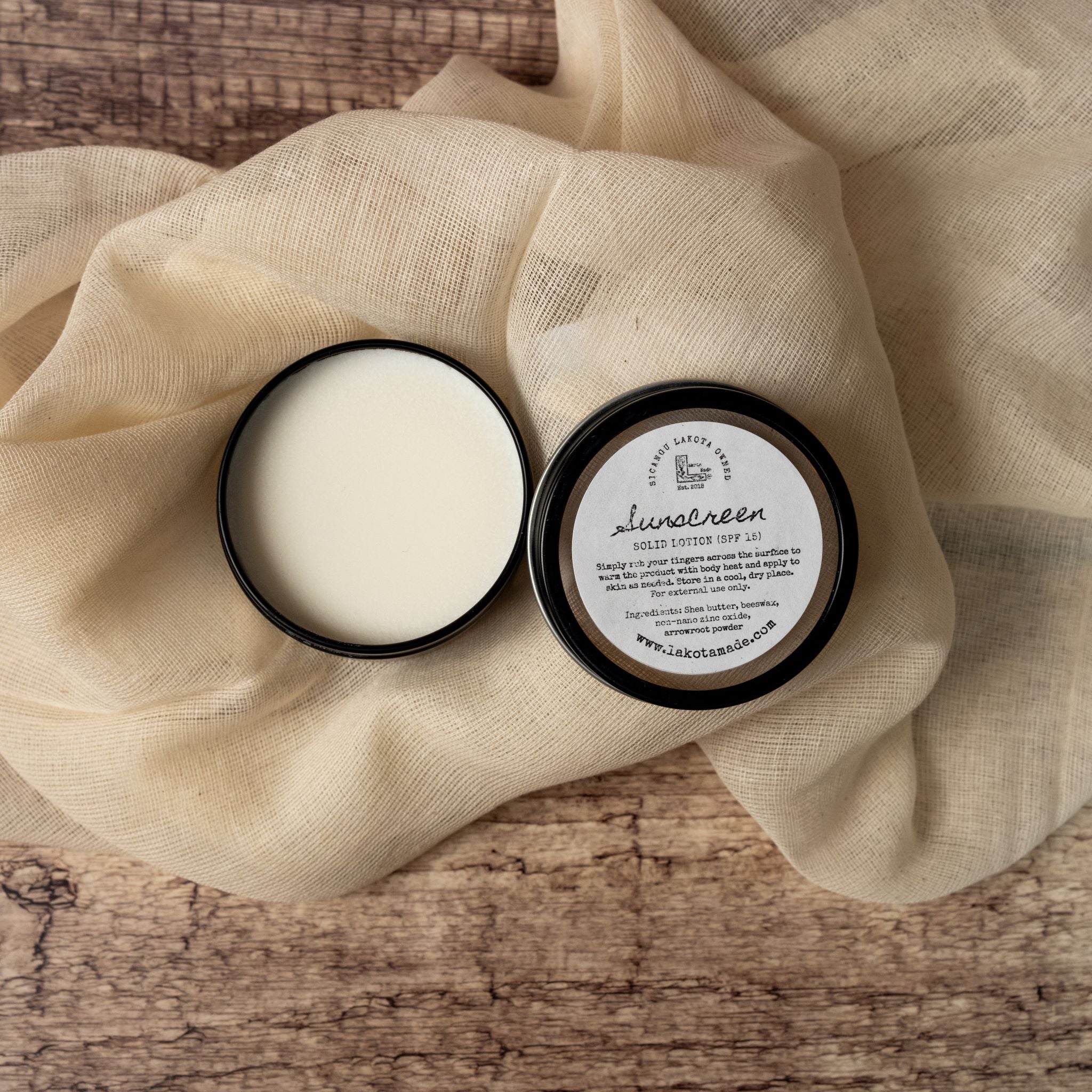 Sunscreen Solid Lotion (SPF 15) – Lakota Made